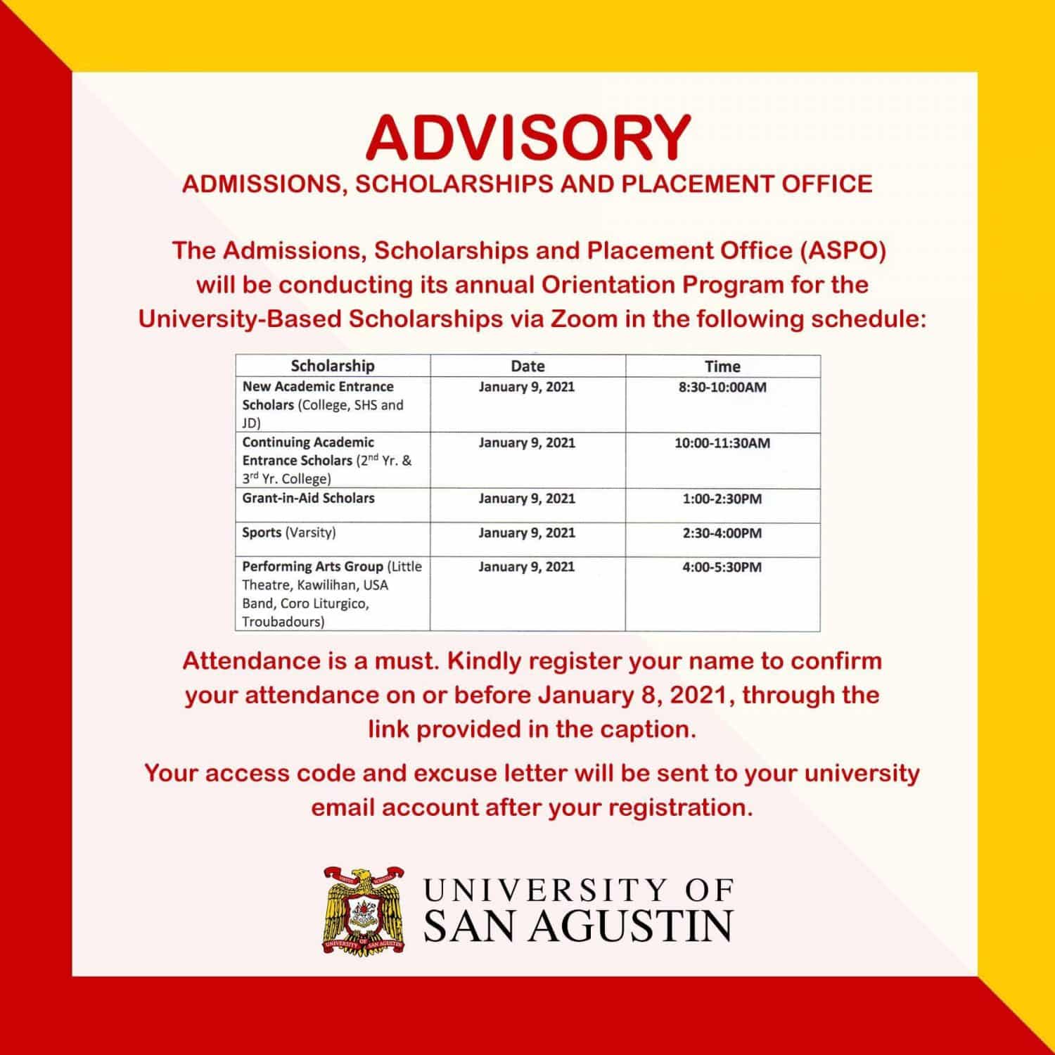 ANNUAL ORIENTATION PROGRAM FOR THE UNIVERSITY-BASED SCHOLARSHIPS ...