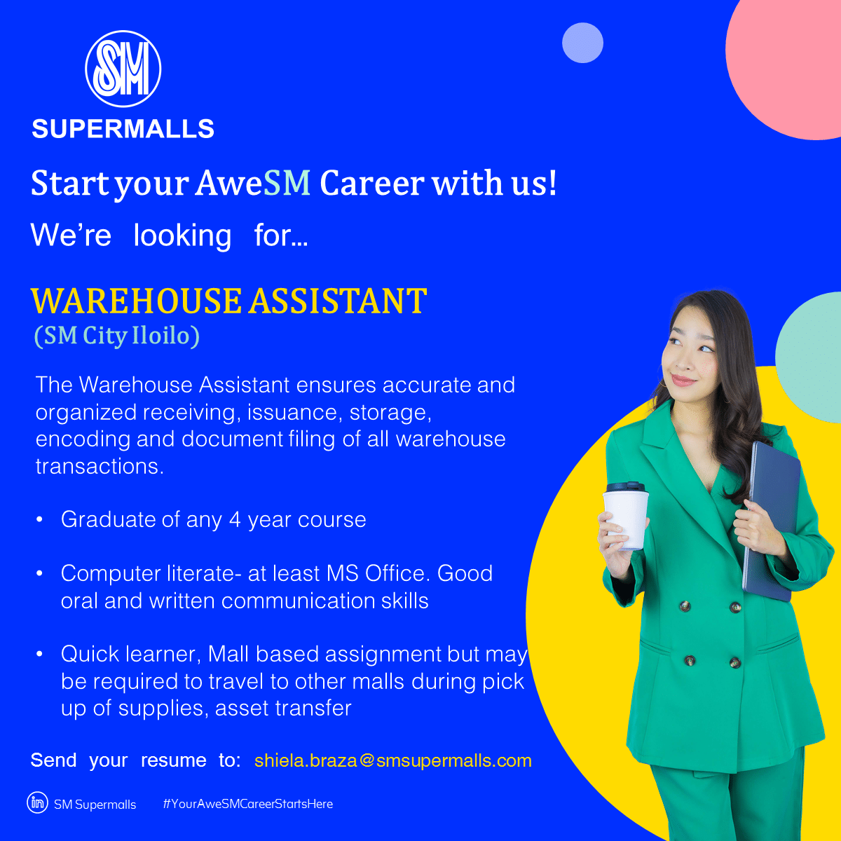 Start your Career with SM! - UNIVERSITY OF SAN AGUSTIN