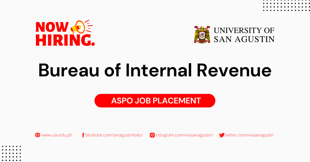 BIR is hiring - UNIVERSITY OF SAN AGUSTIN