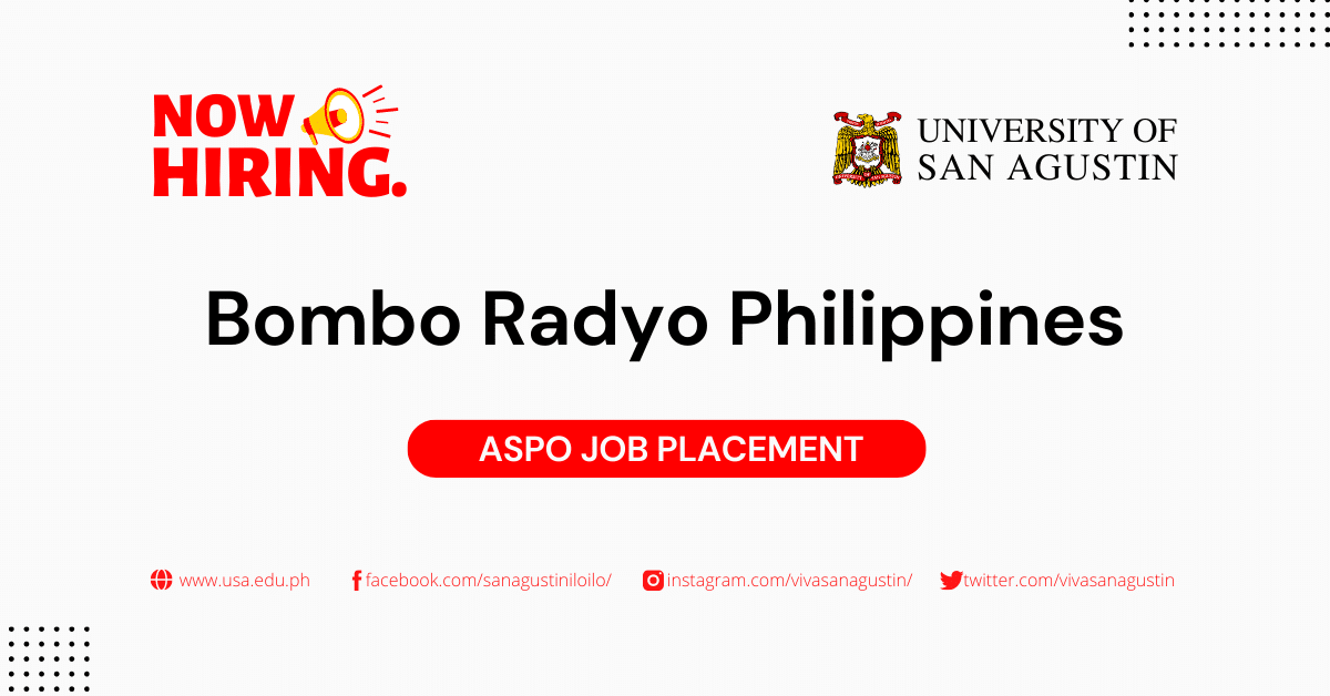 Bombo Radyo Philippines is hiring! - UNIVERSITY OF SAN AGUSTIN