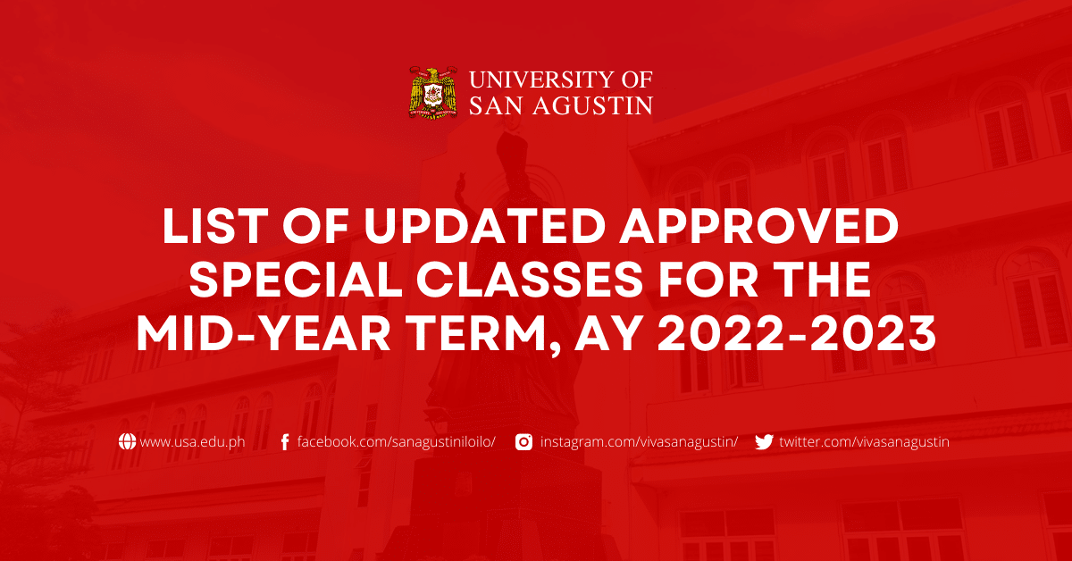List of Updated Approved Special Classes for the Mid-Year Term, AY 2022 ...