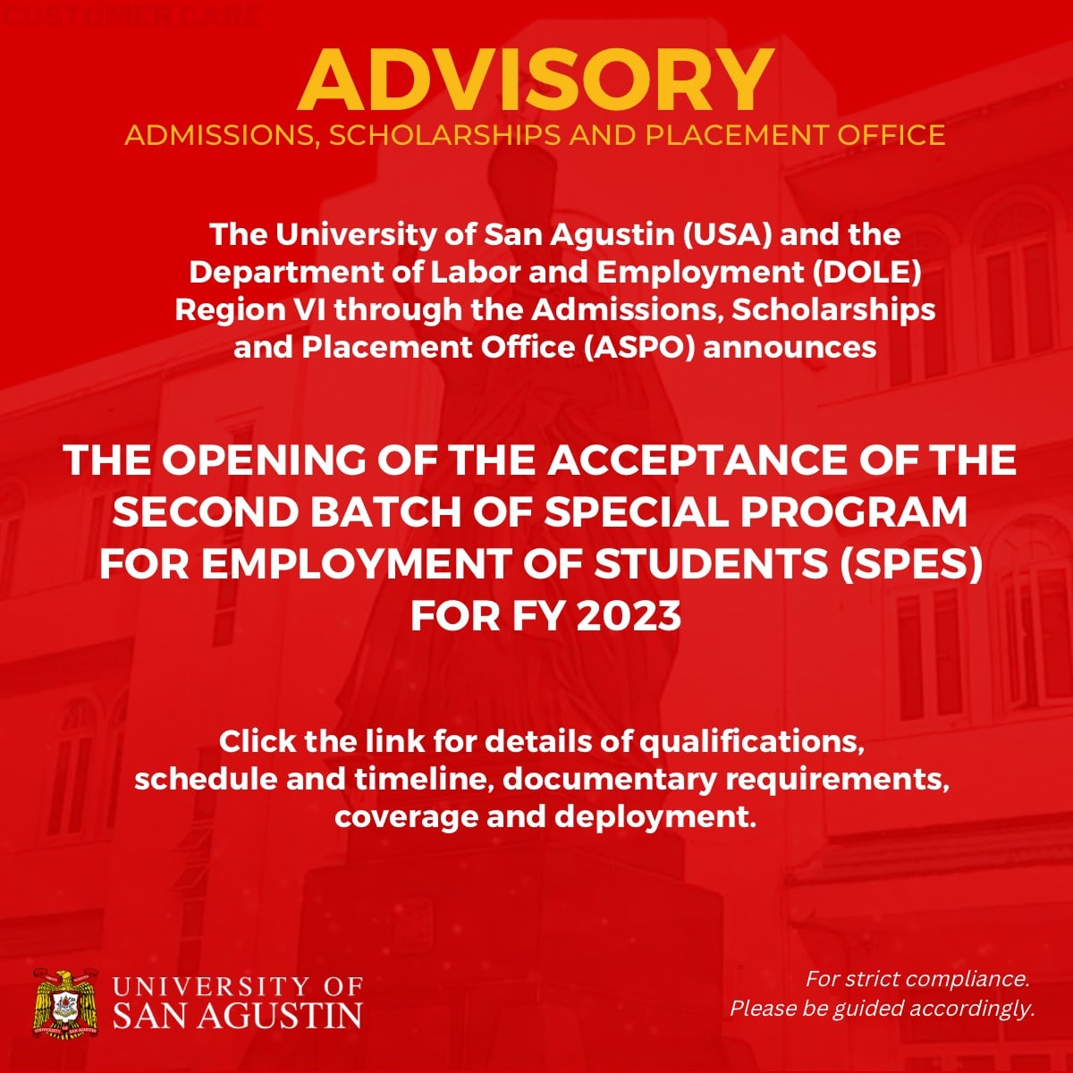 THE OPENING OF THE ACCEPTANCE OF THE SECOND BATCH OF SPECIAL PROGRAM ...