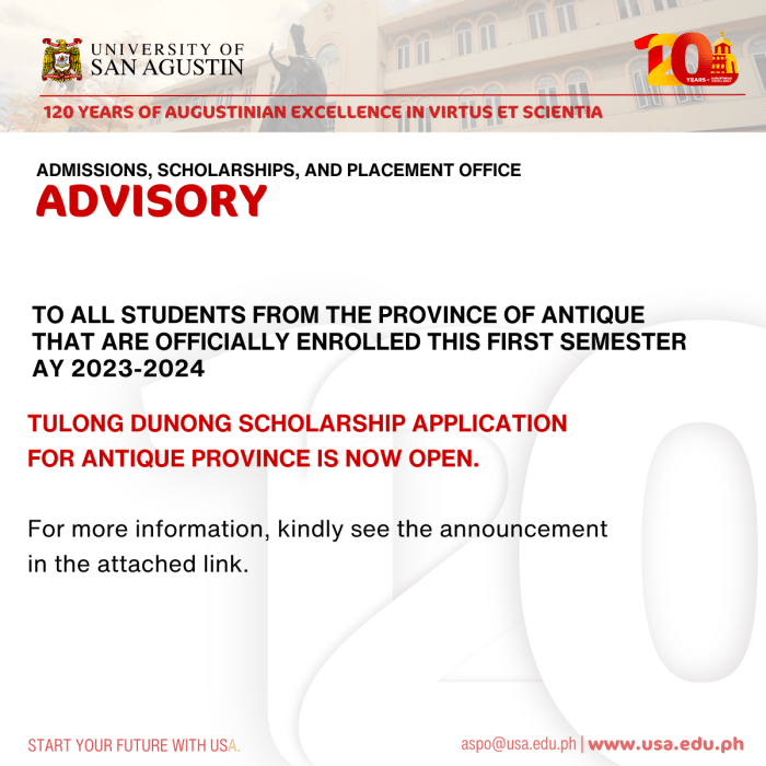 TULONG DUNONG SCHOLARSHIP APPLICATION FOR ANTIQUE PROVINCE IS NOW OPEN ...