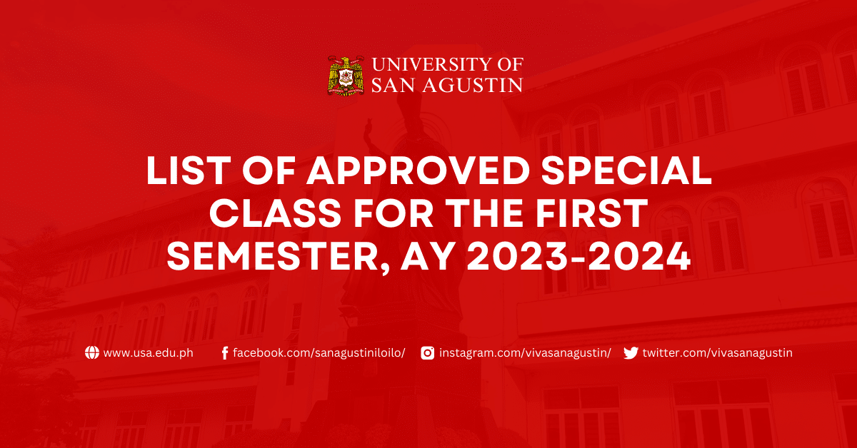 List of Approved Special Classes for the 1st Semester, AY 2023-2024 ...