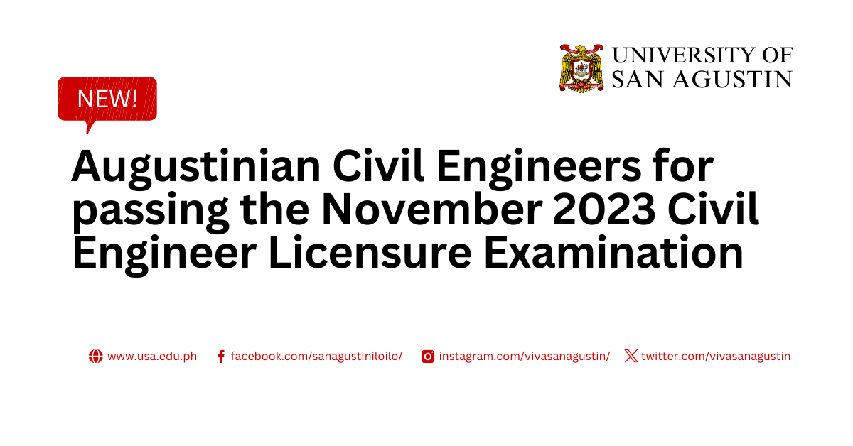 New Augustinian Civil Engineers For November 2023 Civil Licensure