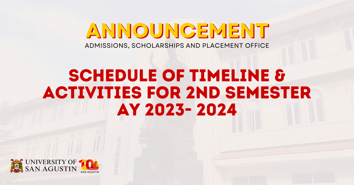 Schedule of Timeline & Activities for 2nd Semester AY 2023- 2024 ...