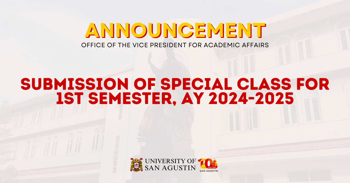 Submission of Special Class for 1st Semester, AY 2024-2025 - UNIVERSITY ...