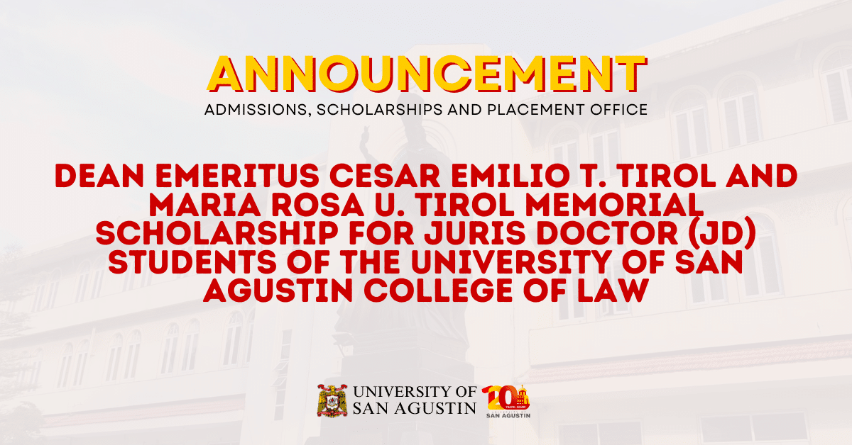 DEAN EMERITUS CESAR EMILIO T. TIROL AND MARIA ROSA U. TIROL MEMORIAL ...