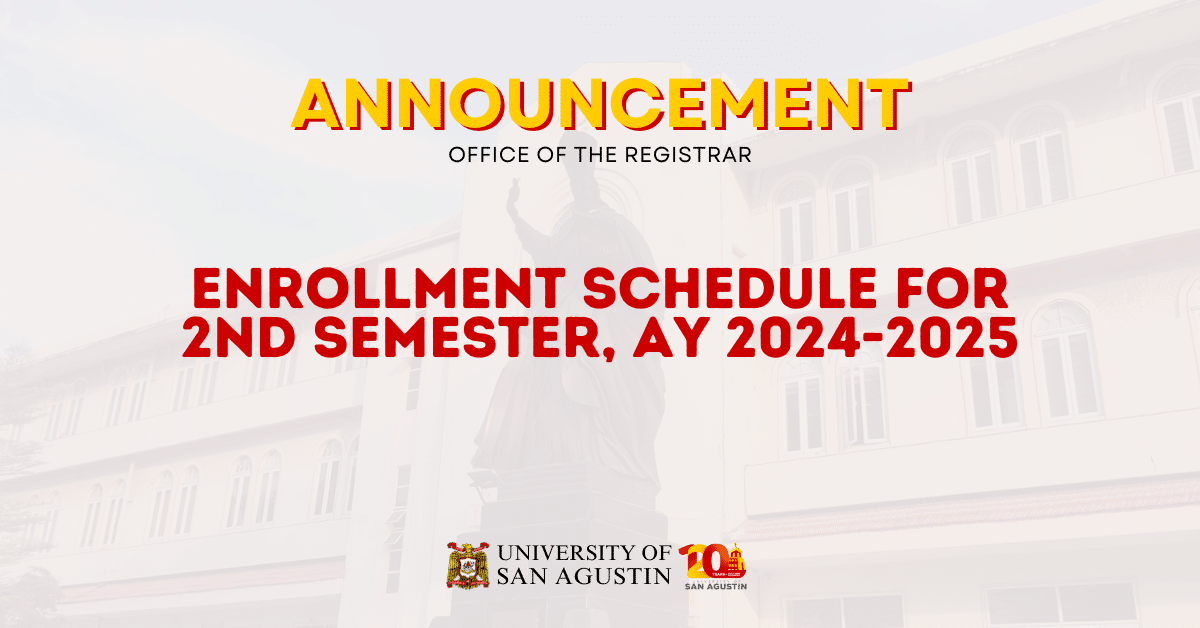 Enrollment Schedule for 2nd Semester, AY 2024-2025 - UNIVERSITY OF SAN ... Enrollment Schedule for 2nd Semester, AY 2024-2025 - UNIVERSITY OF SAN ...