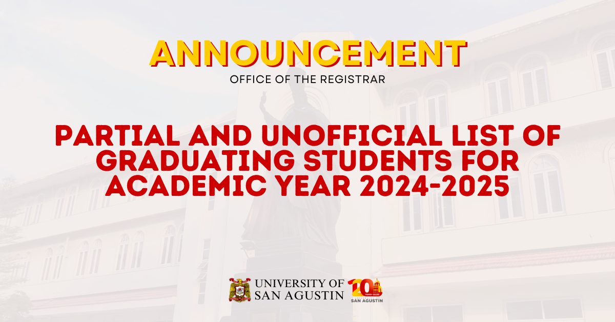 List of Graduates from the Class of 2025 - UNIVERSITY OF SAN AGUSTIN