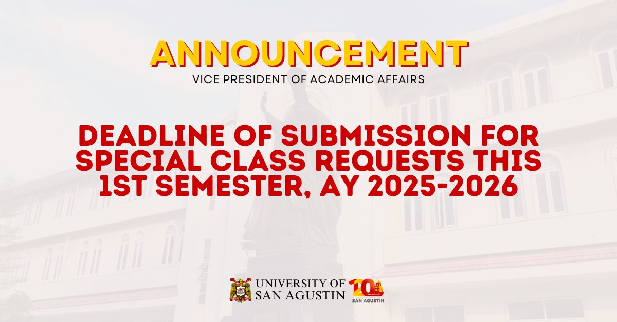 Deadline of Submission for Special Class Requests this 1st Semester, AY 2025-2026 - UNIVERSITY ...